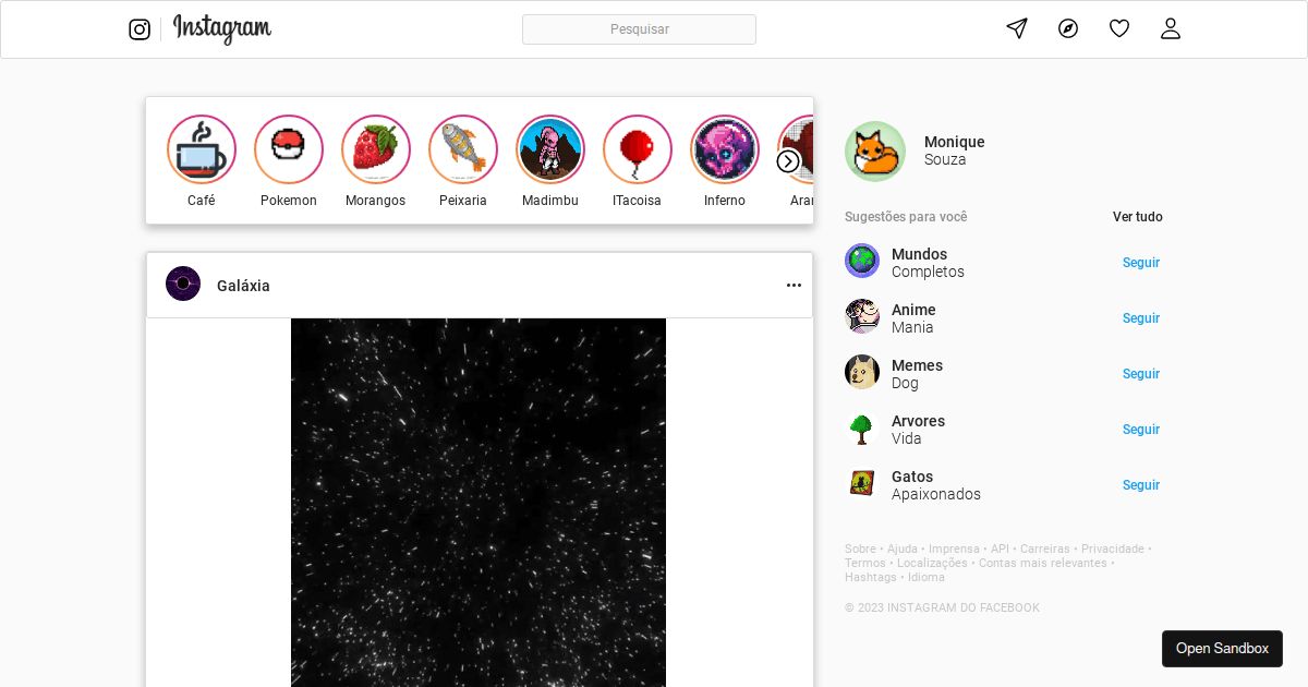 Instagram - Codesandbox
