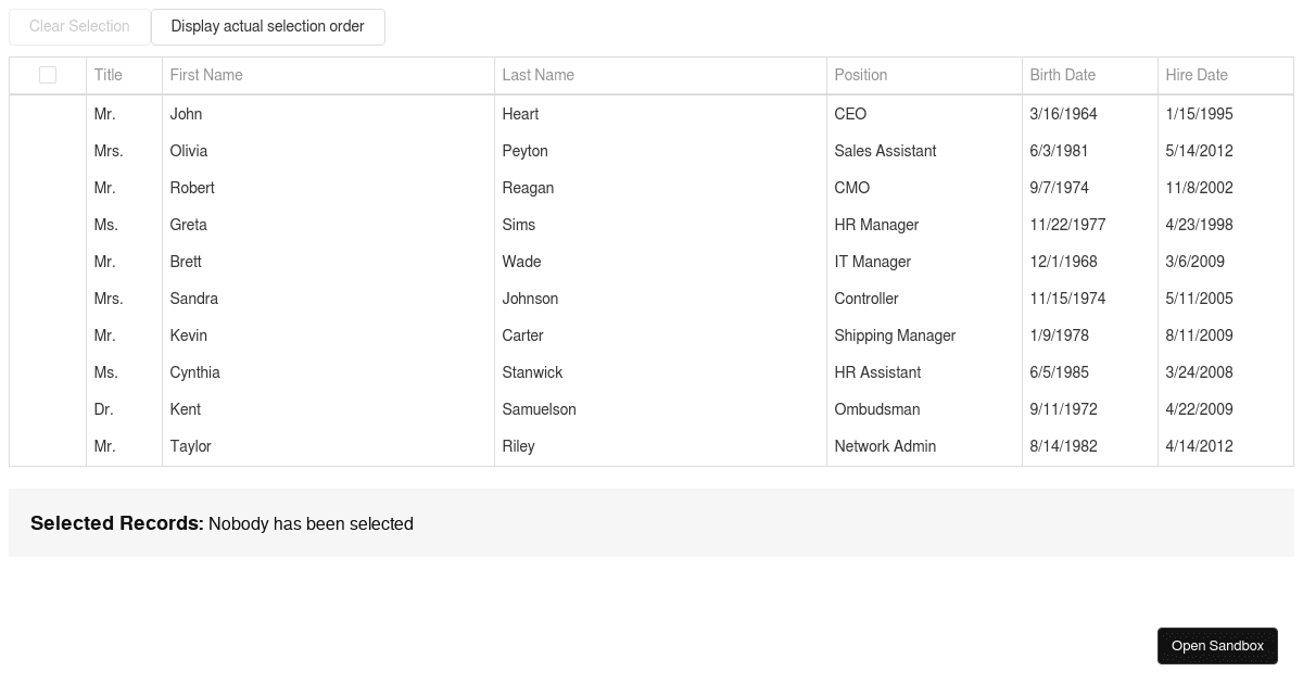 DataGrid/TreeList - mutliple selection order - controlledMode - Codesandbox DataGrid/TreeList - mutliple selection order - controlledMode - Codesandbox