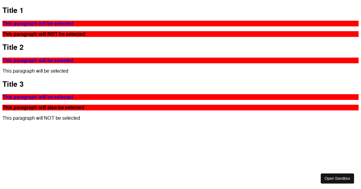 Sibling Selector - Codesandbox
