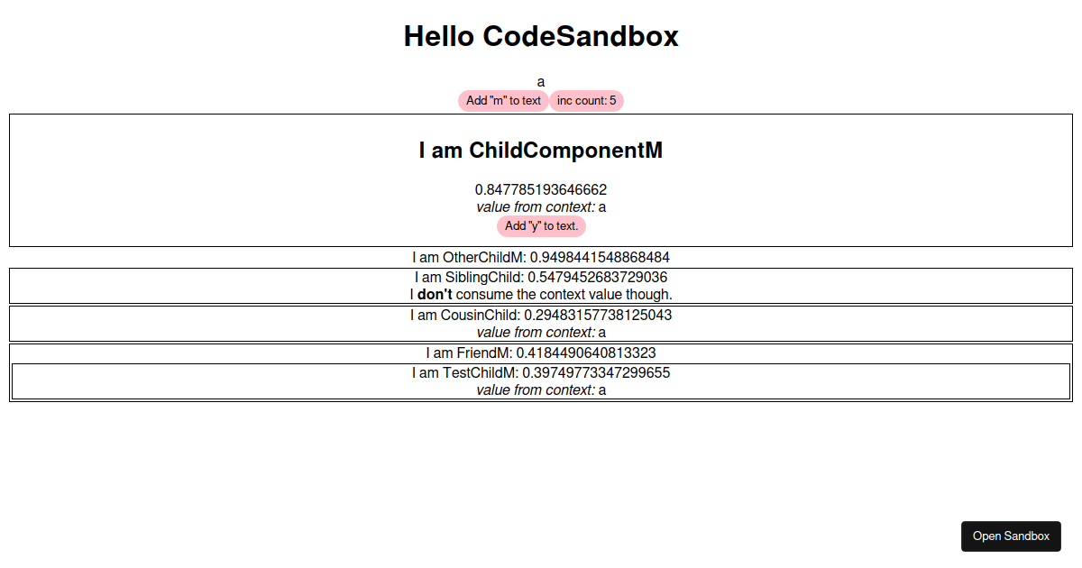 useContext_GenericWay_Eg.1 Perf with Memo Decoded - Codesandbox