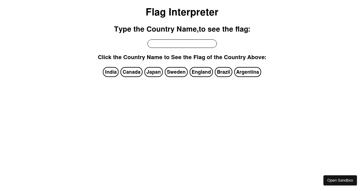 Flags-Interprator - Codesandbox