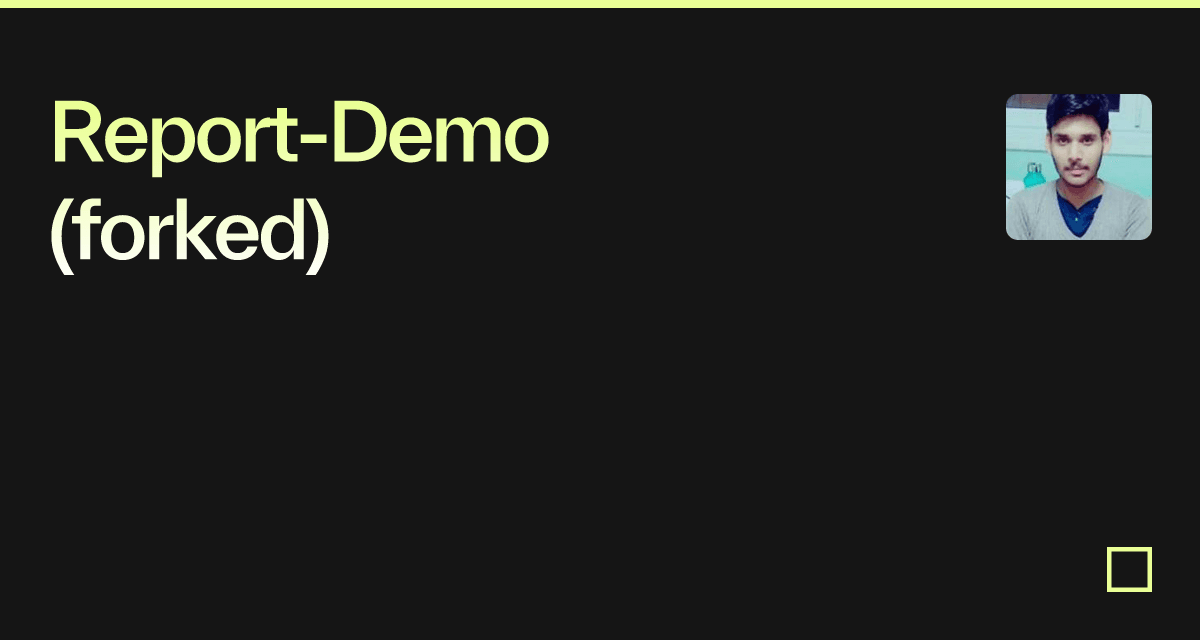 Report-Demo (forked) - Codesandbox