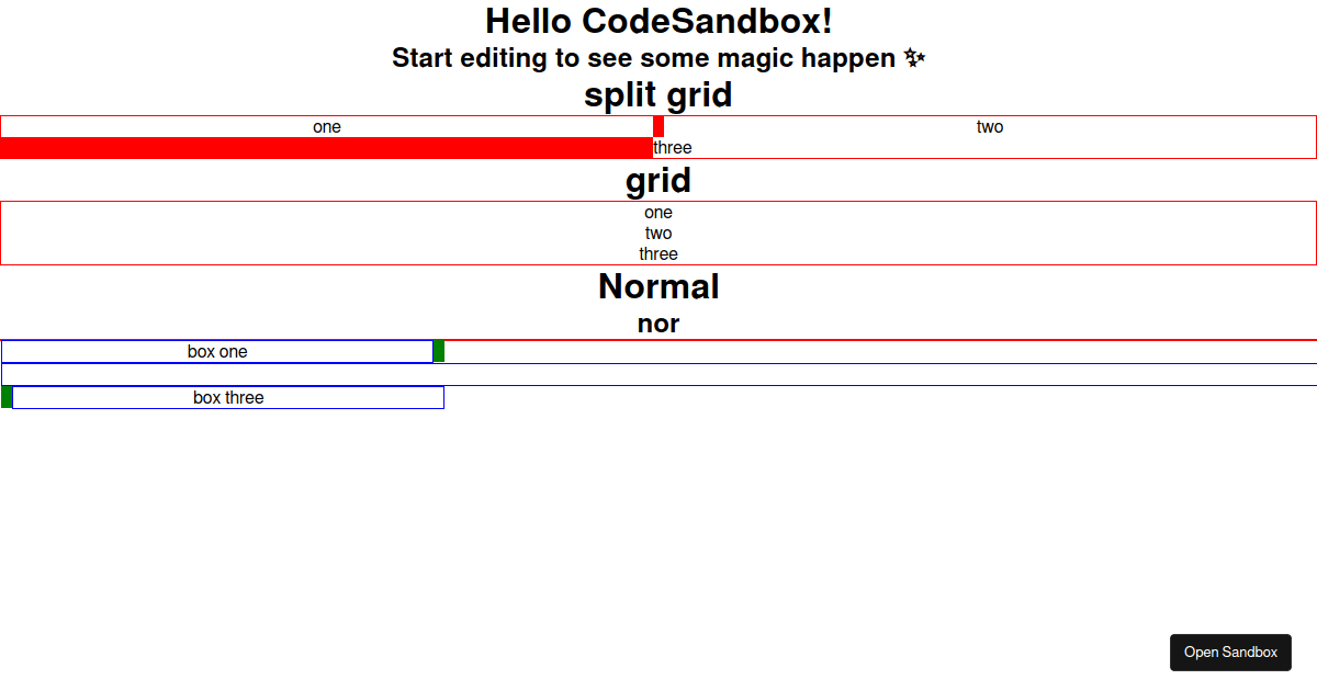 React Splitters (forked) - Codesandbox