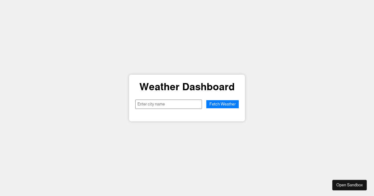 Project 4 Weather Dashboard App - Codesandbox
