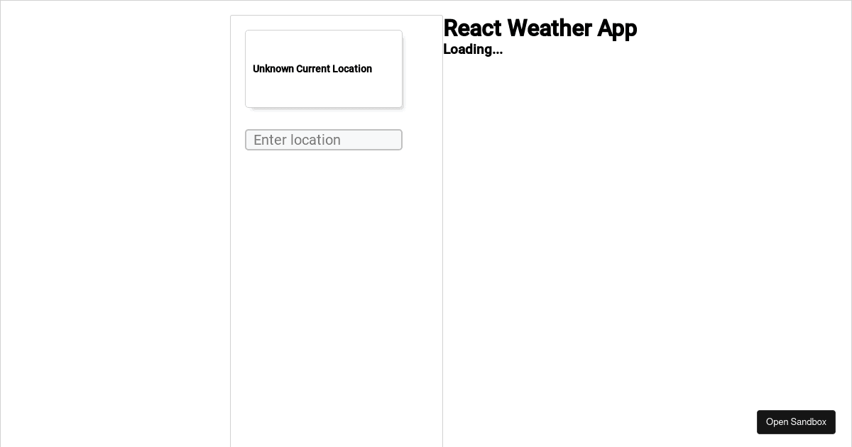 React Weather App - Codesandbox