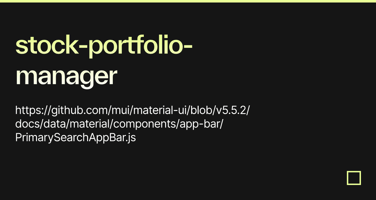 stock-portfolio-manager - Codesandbox