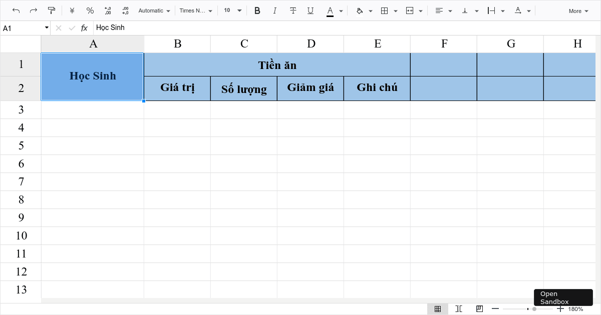 Luckysheet (forked) - Codesandbox