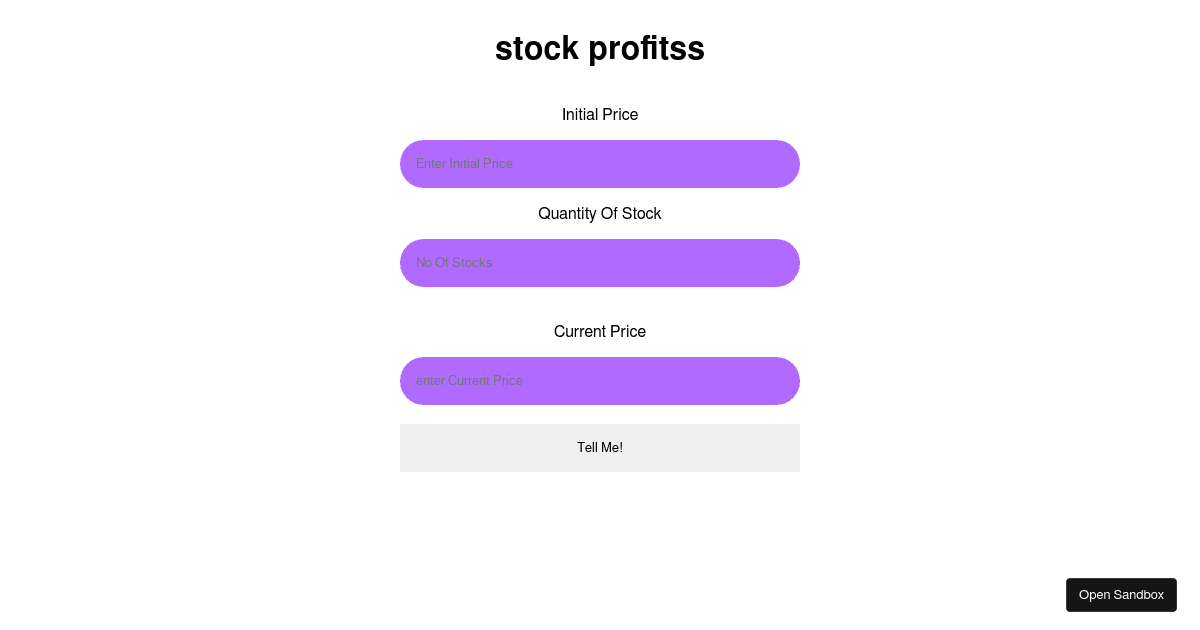 stock-profits - Codesandbox