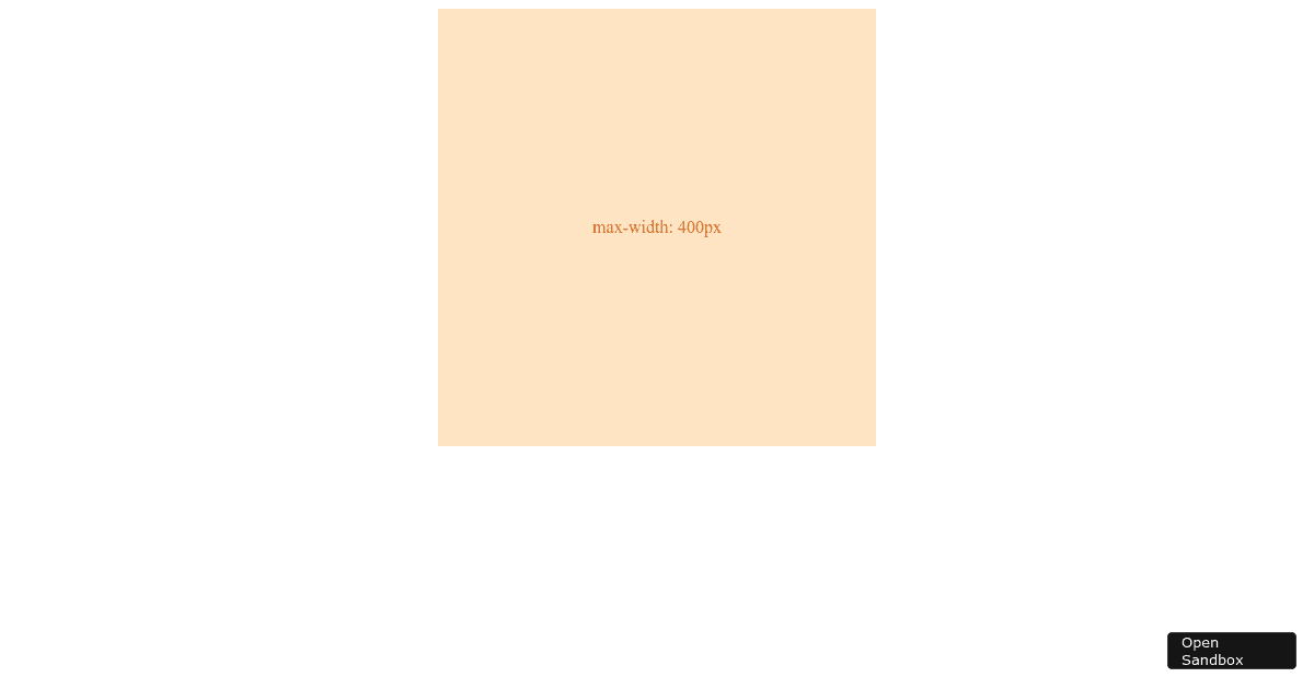 Css Max Width Container Codesandbox