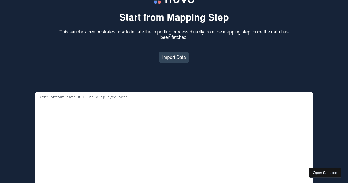 start from mapping step - Codesandbox