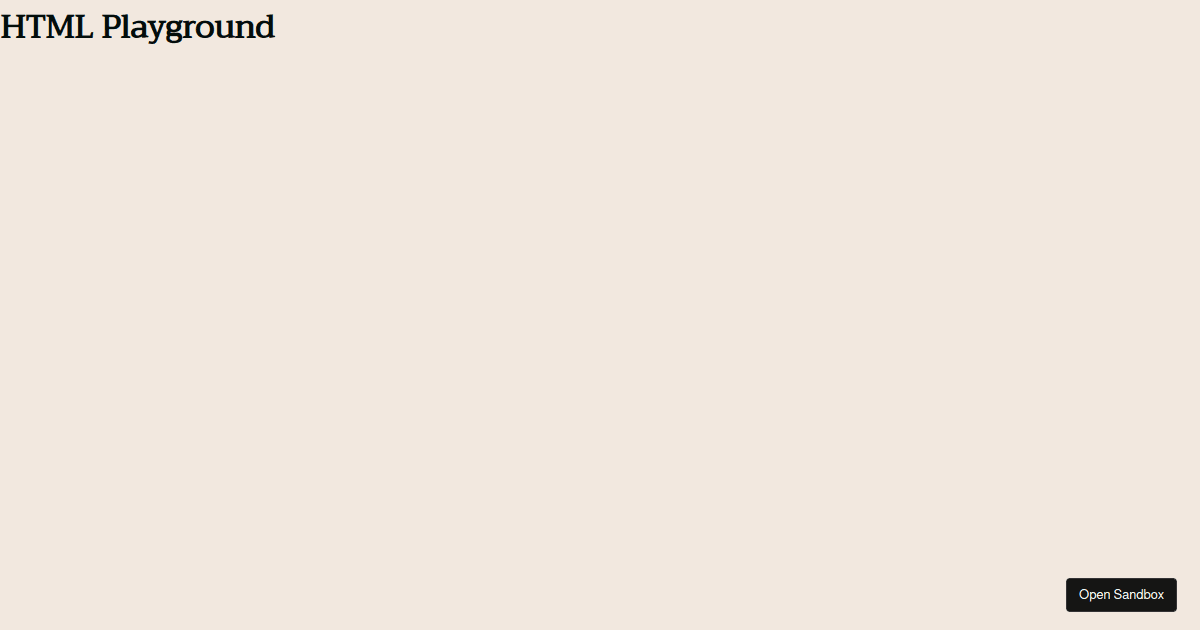 HTML-Playground - Codesandbox