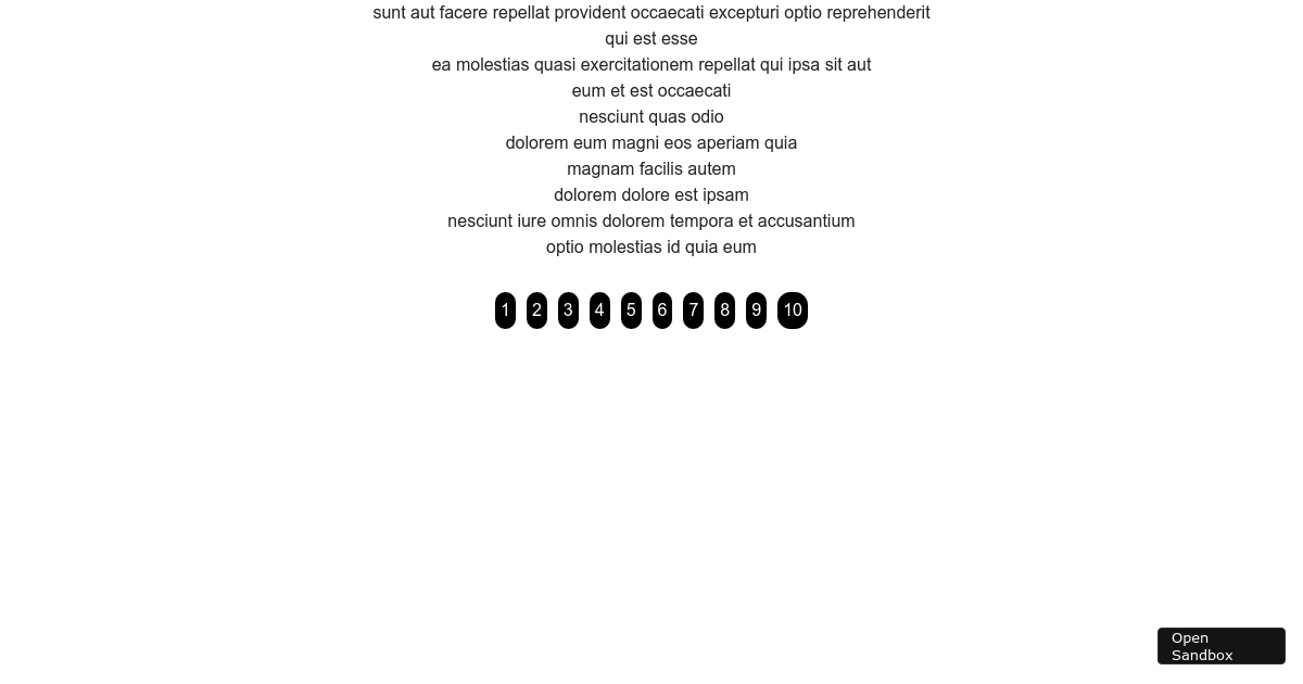Pagination Codesandbox 
