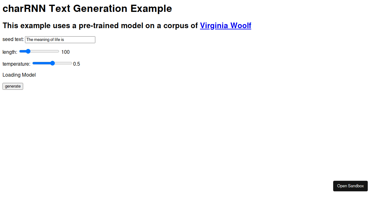 charRNN-text-generation-ml5 - Codesandbox