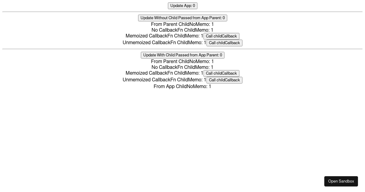 Children rerenders - Codesandbox