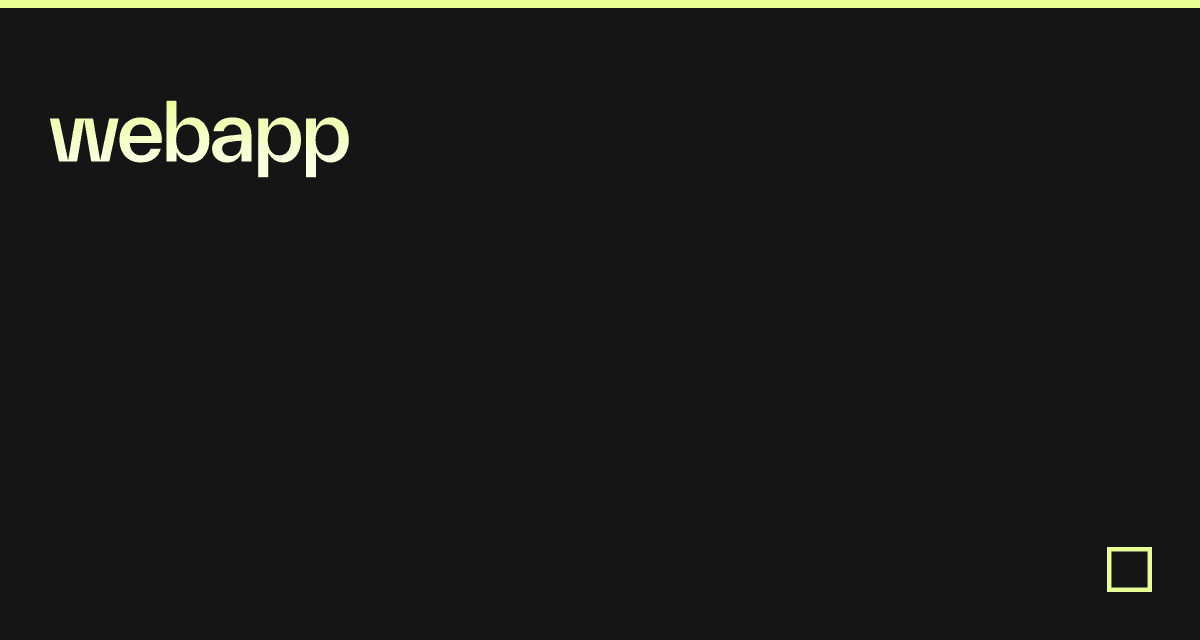 webapp - Codesandbox