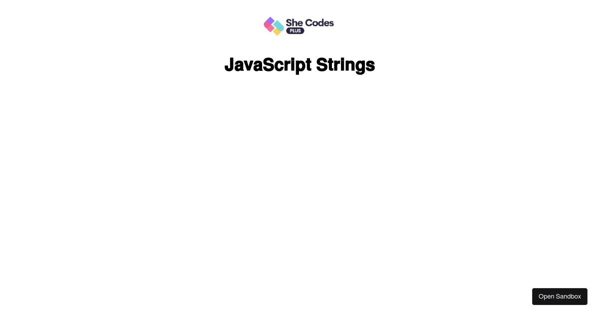 JavaScript Strings (forked) - Codesandbox