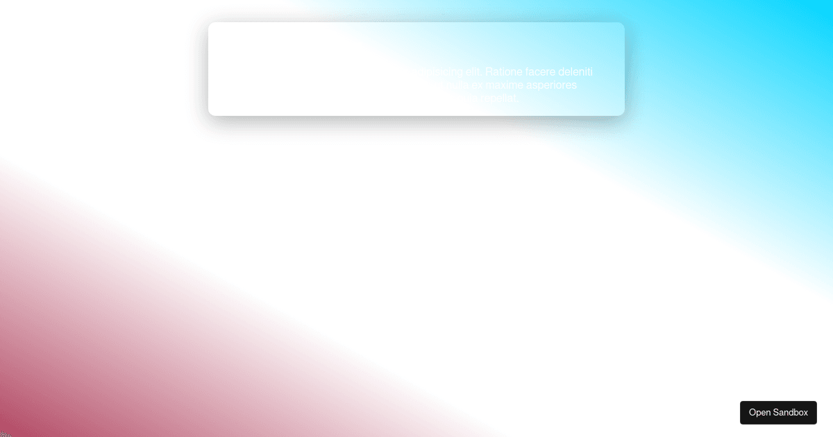 Glassmorphism - Codesandbox