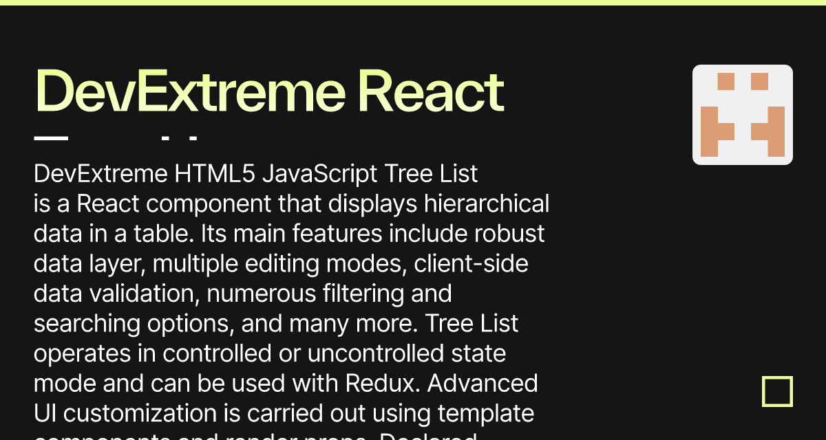 DevExtreme React Tree List - Codesandbox