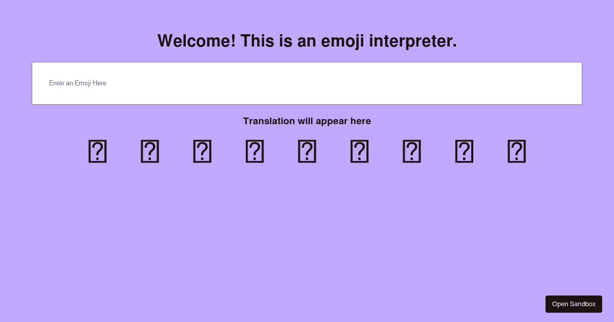 Emoji Interpreter Codesandbox