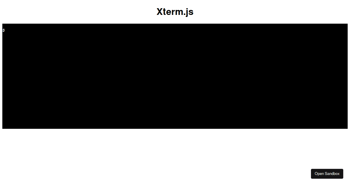 XTermReact Demo - Codesandbox