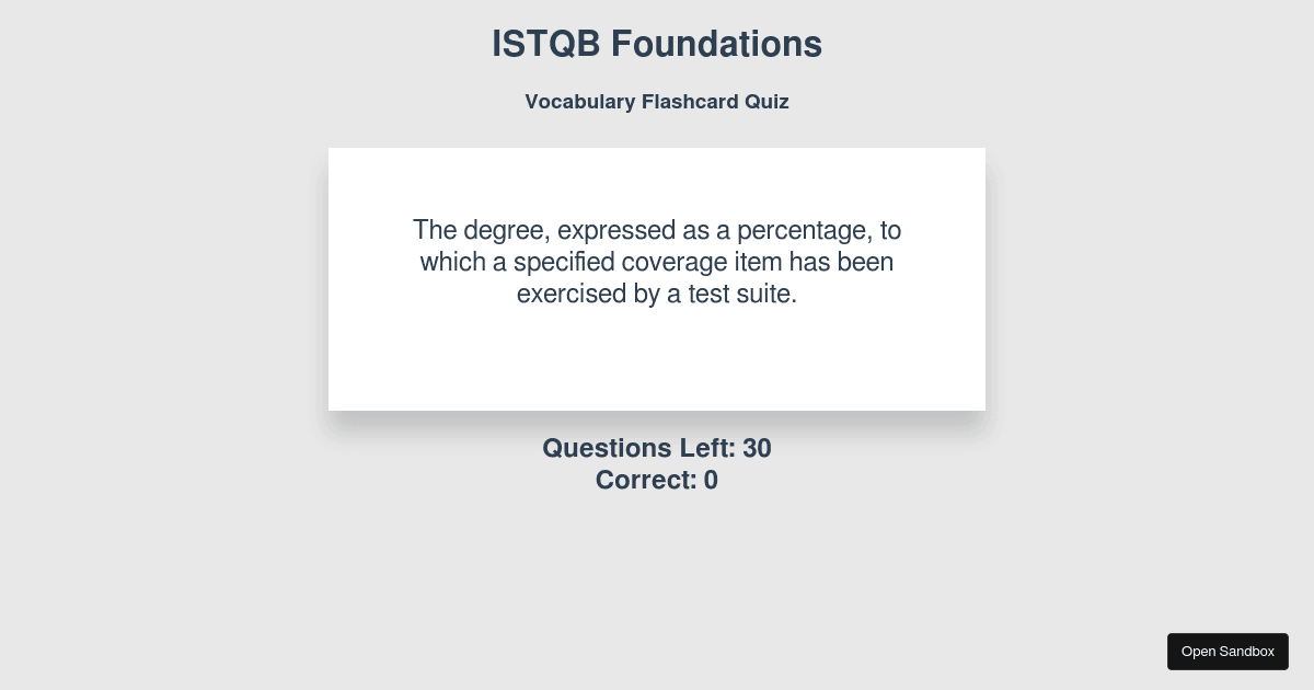 istqb-flashcards - Codesandbox