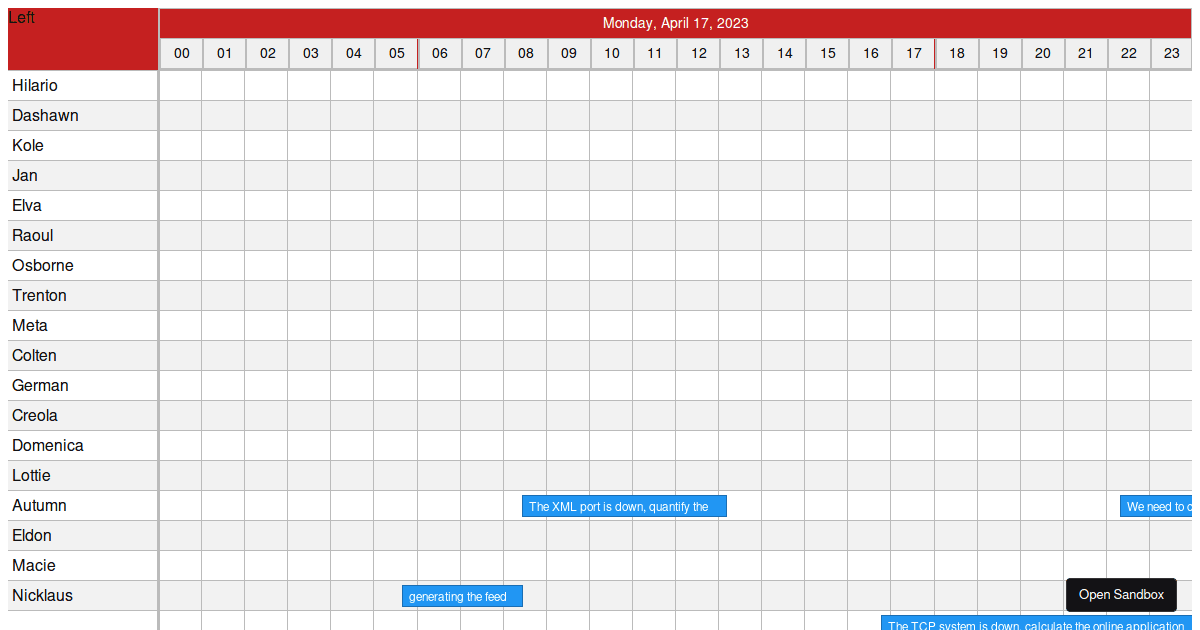 Timeline Demo Sticky Header Codesandbox