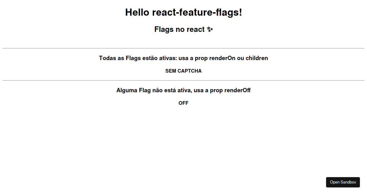 React Feature Flags Codesandbox Forked Codesandbox