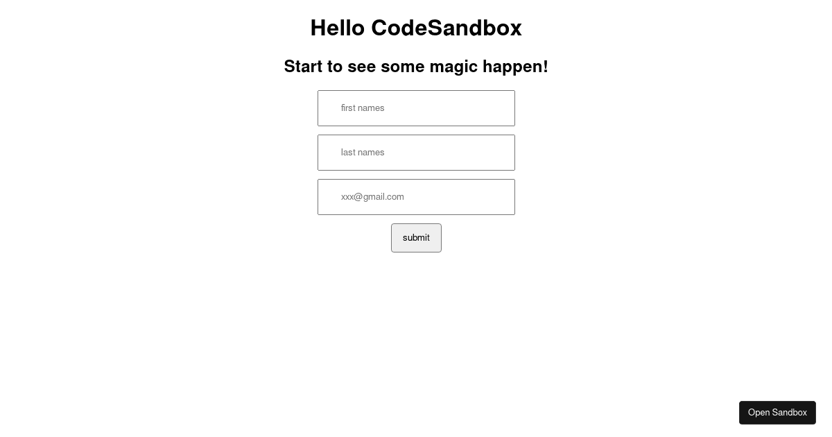 formik practice - Codesandbox