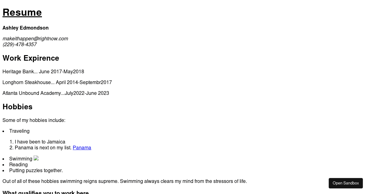 resume - Codesandbox