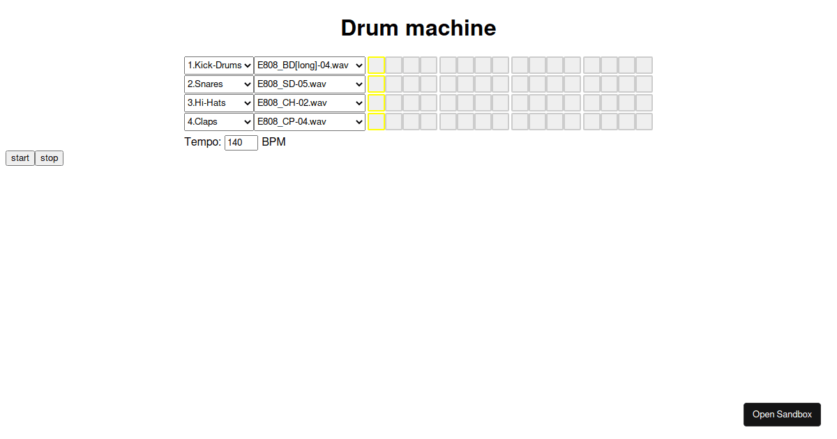 drumMachine - Codesandbox