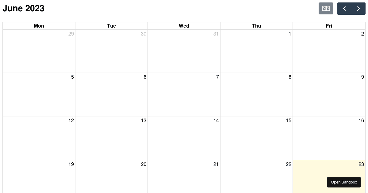React Typescript Fullcalendar With Component 01 Forked Codesandbox