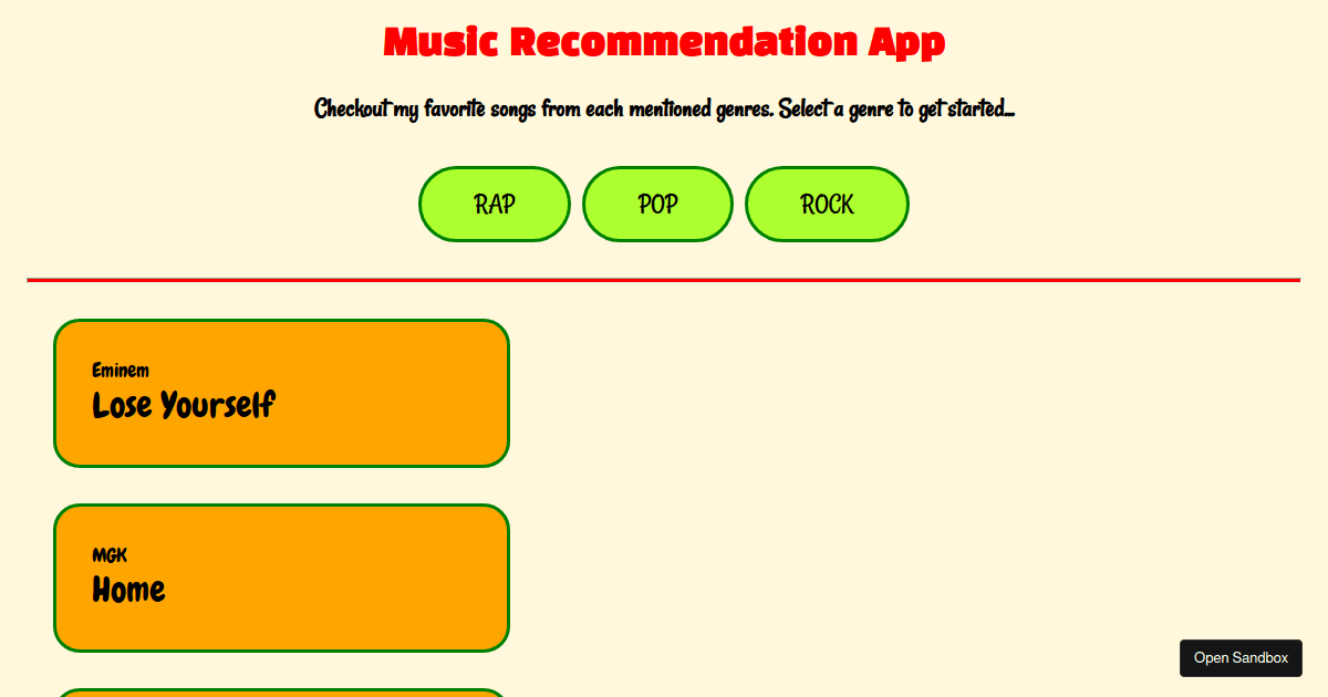priyansh-music-recommendation-app - Codesandbox