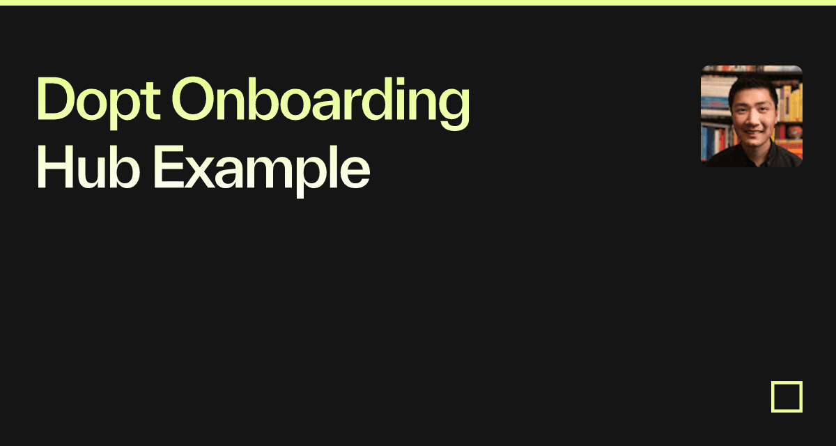 Dopt Onboarding Hub Example - Codesandbox