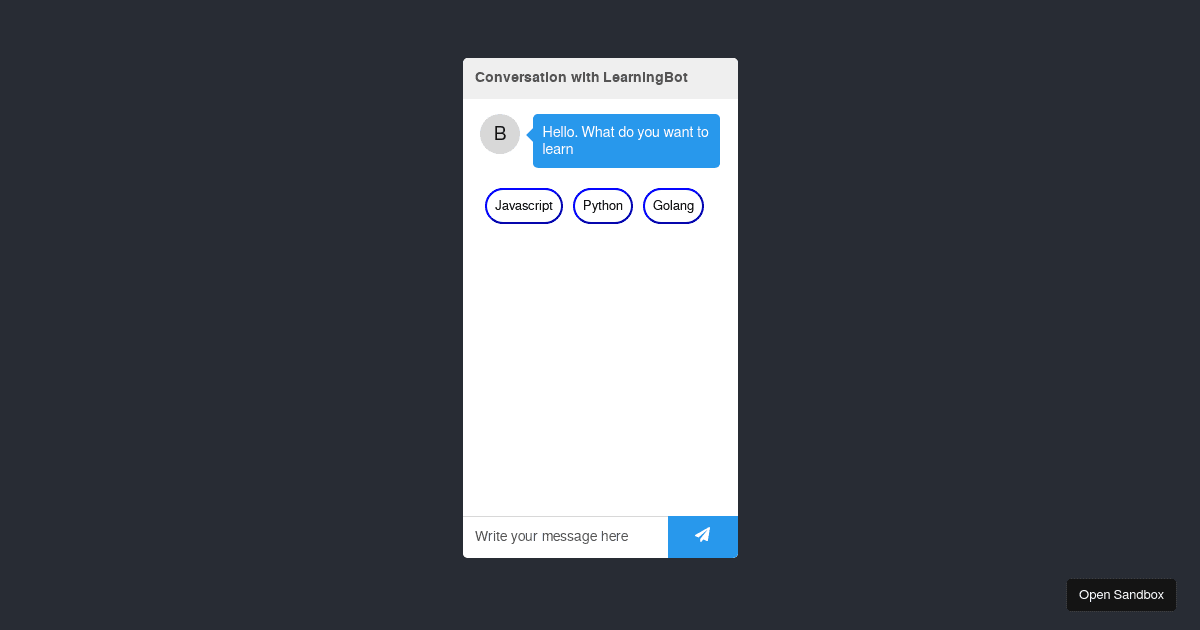chatbot-tutorial - Codesandbox