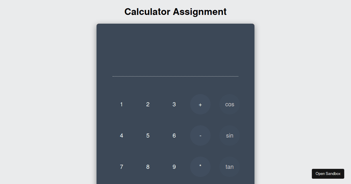 Calculator Refactor Codesandbox