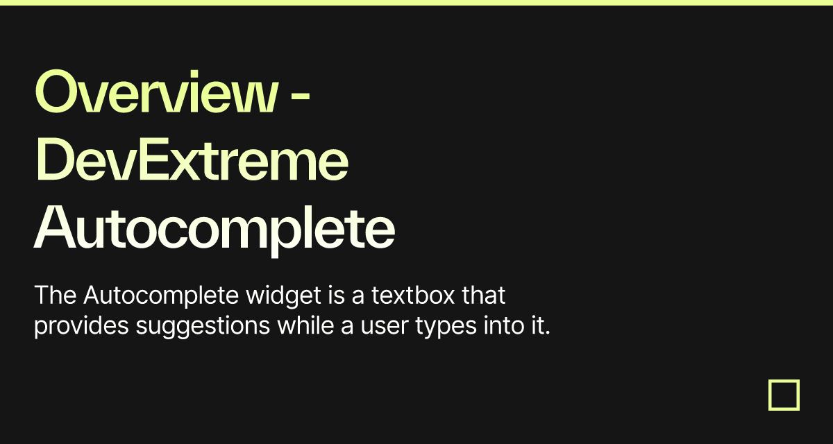 Overview - DevExtreme Autocomplete - Codesandbox