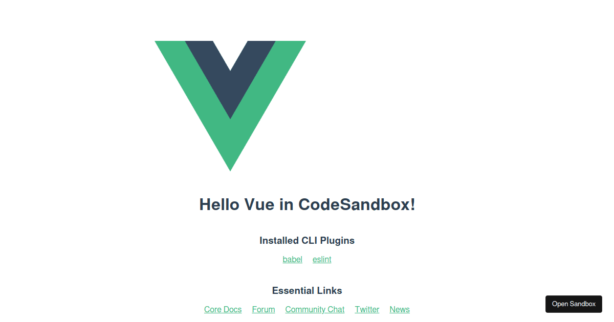 Vue Template - Codesandbox