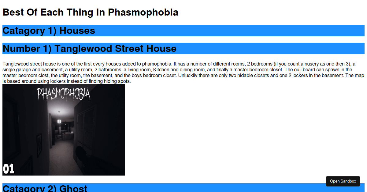 Phasmophobia Things - Codesandbox