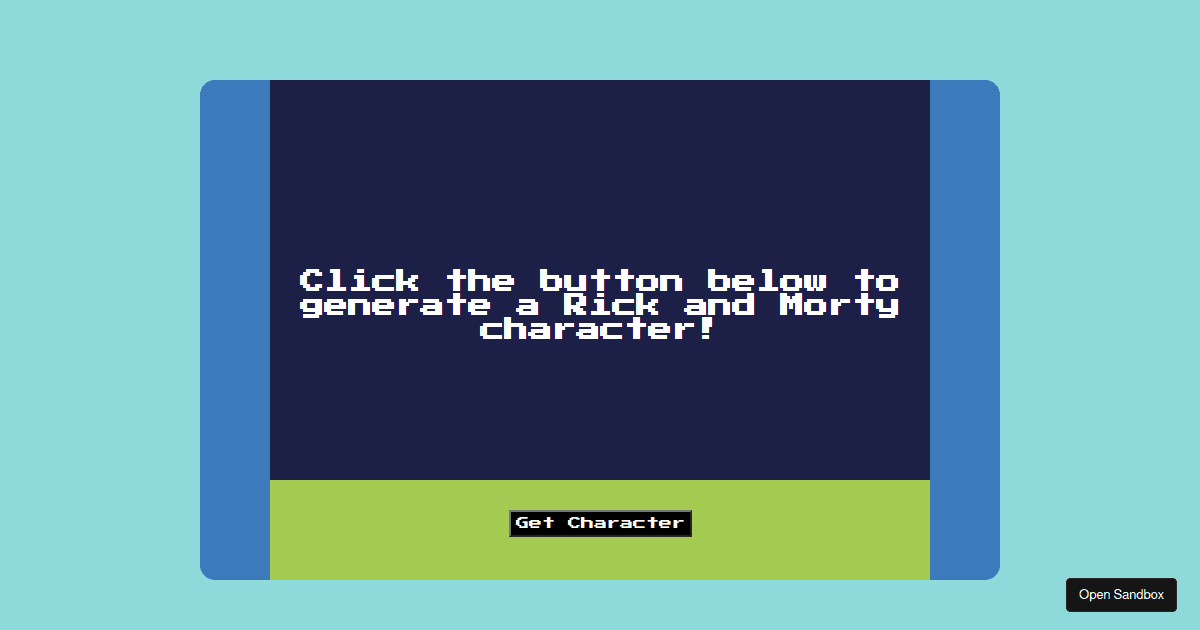Rick and Morty Character Generator - Codesandbox