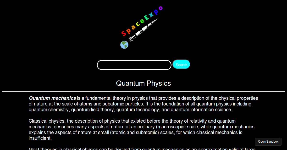 Quantum Mechanics - Codesandbox