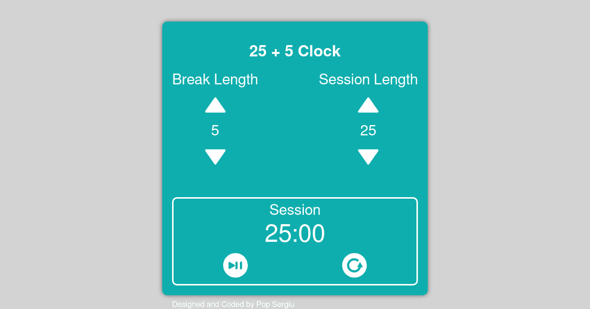 25+5 Clock (FCC) - Codesandbox
