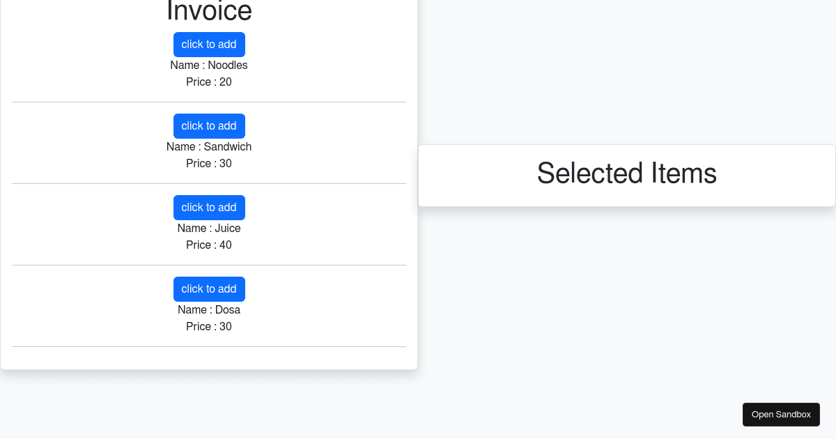 Invoice Generator - Codesandbox