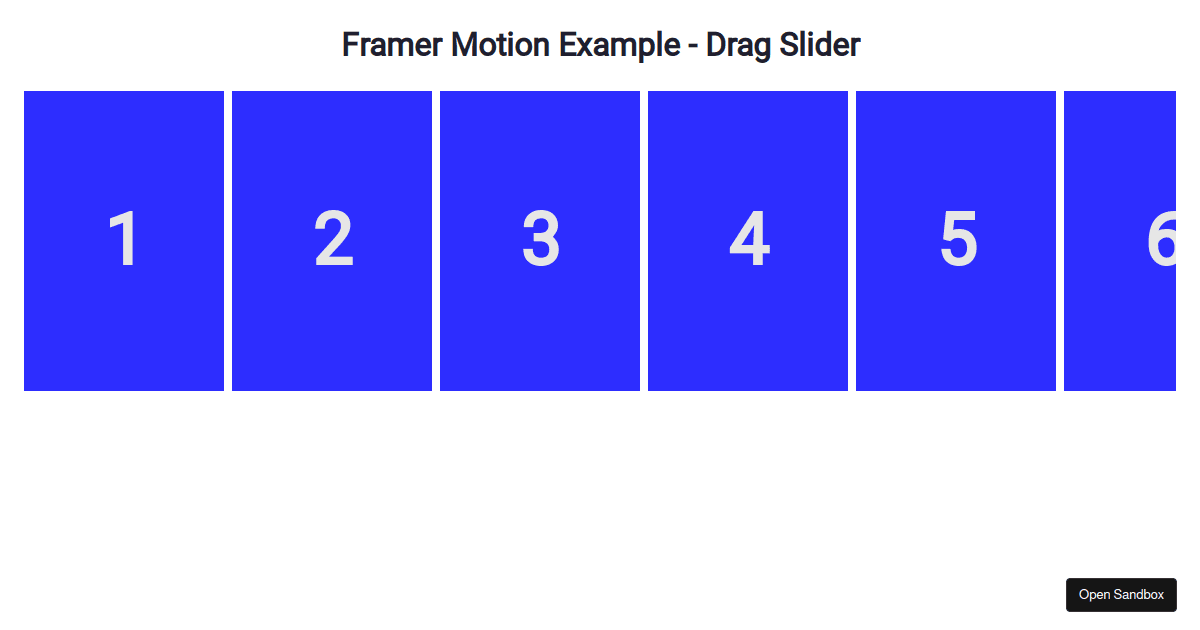 Framer Motion Drag Slider Codesandbox