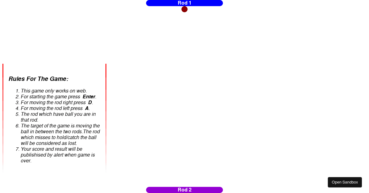 Ping Pong Game (forked) - Codesandbox