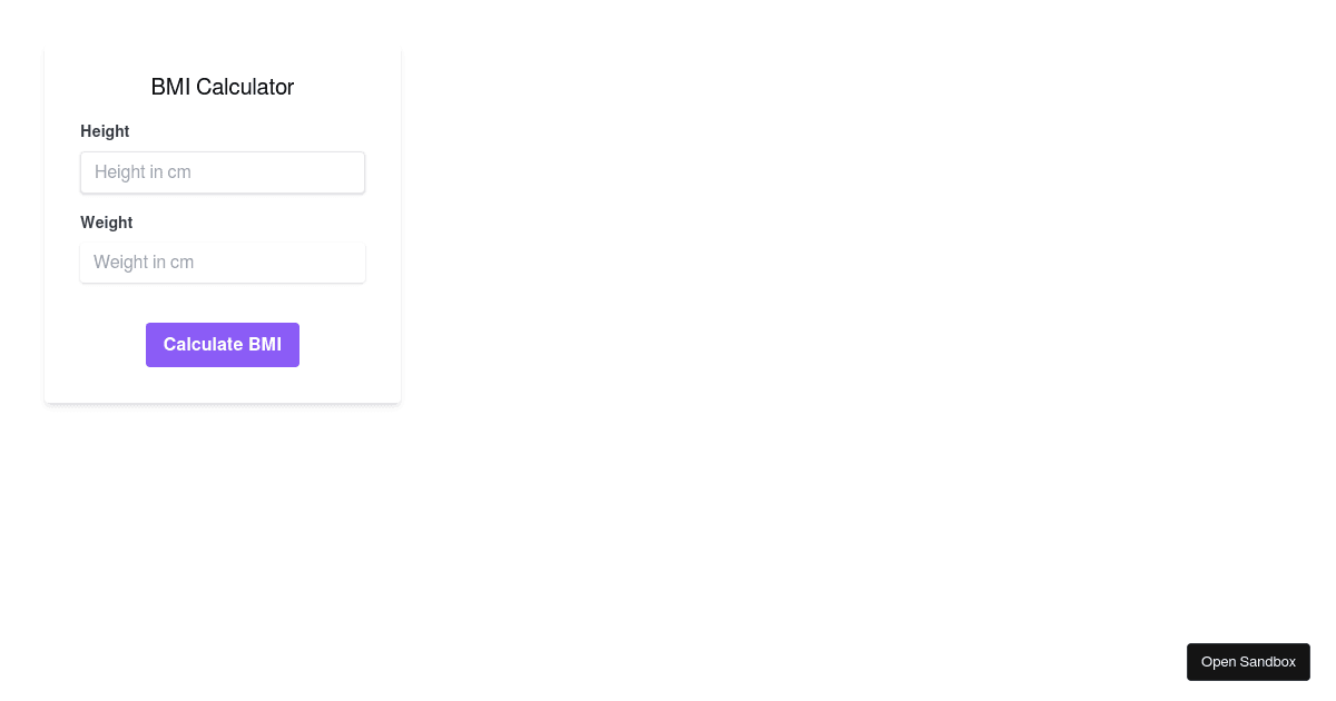 react-bmi-calculator-tailwindcss - Codesandbox