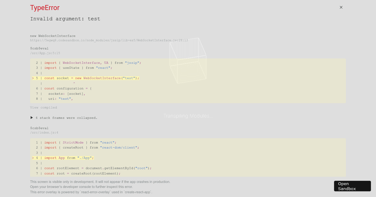 Jssip Codesandbox 