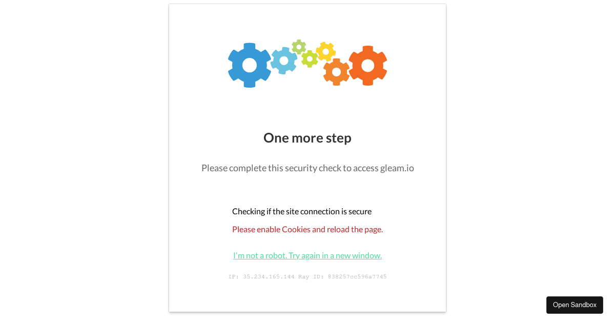 Gleam Plugin Example - Codesandbox