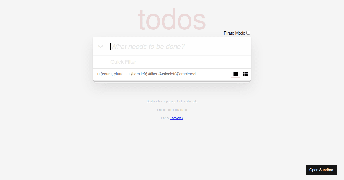 dojo2-todo-mvc-kitchensink - Codesandbox