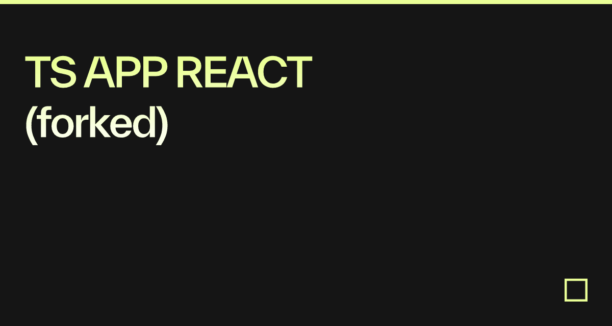 Ts App React Forked Codesandbox