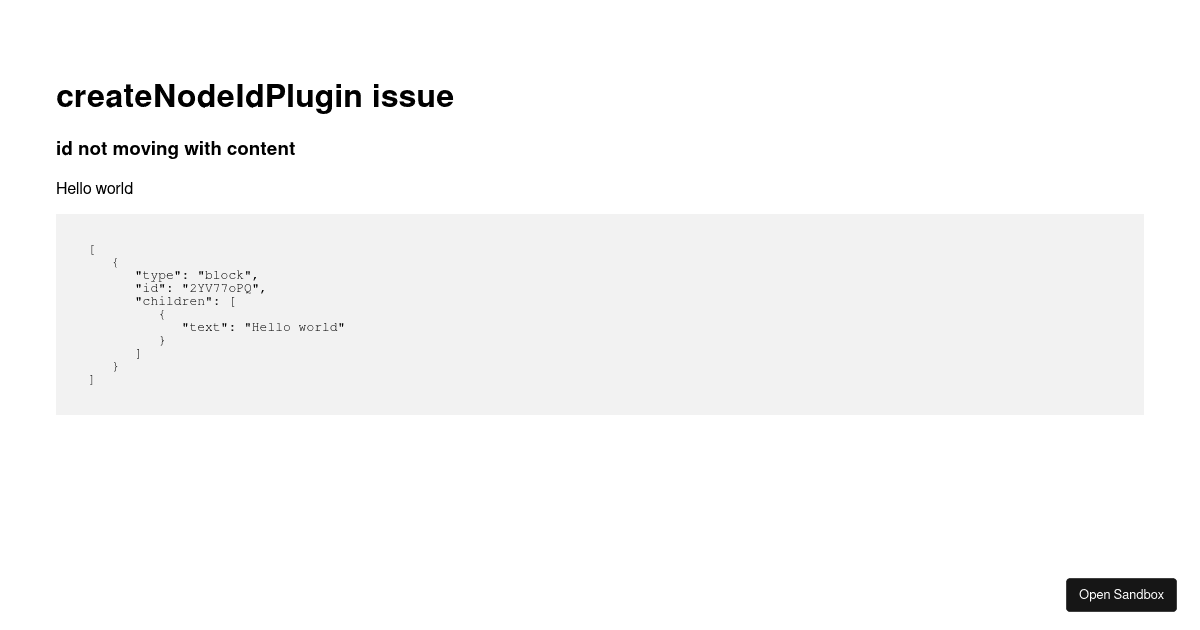 createNodeIdPlugin demo 1 - Codesandbox